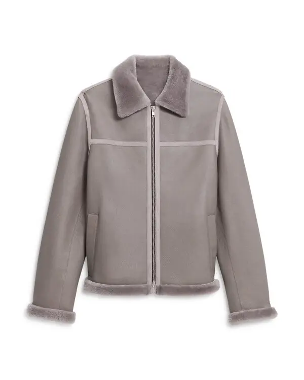 Buy Theory Shearling Jacket - Iron Grey At 70% Off | Editorialist